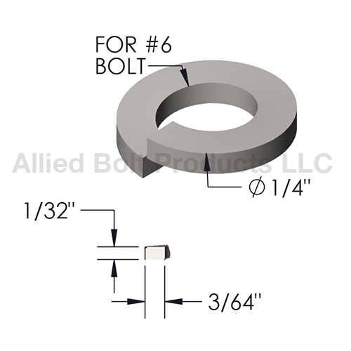 #6 MEDIUM SPLIT LOCK WASHER ZINC PLATED | Allied Bolt Products LLC