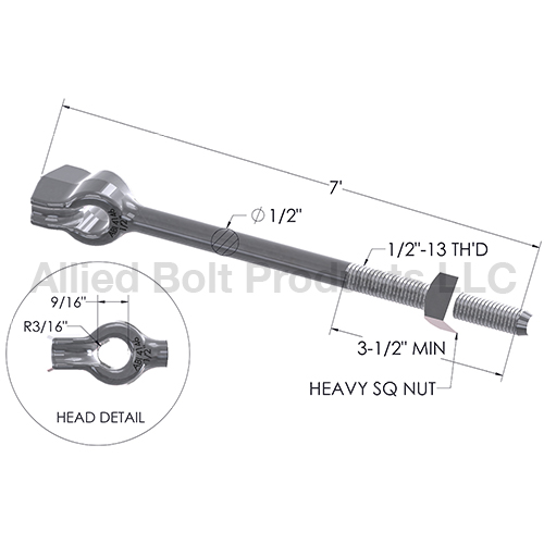 1/2" x 7' SINGLE STRAND ANCHOR ROD | Allied Bolt Products LLC