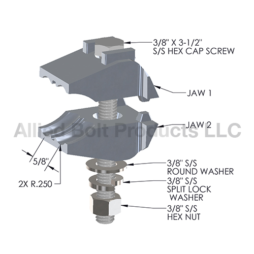 DOUBLE STRAND BONDING CLAMP FOR POWER ANCHOR ROD 5/8", 3/4" AND 1 ...
